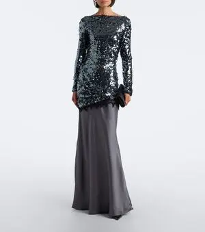 Christopher Esber Lace-trimmed Sequined Paneled Gown