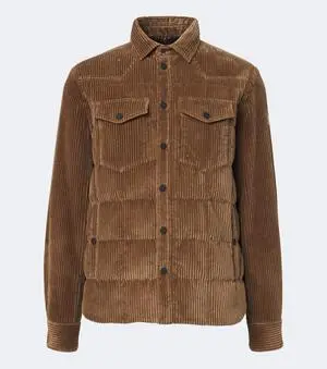 Moncler Gelt Down-paneled Cotton Corduroy Jacket - Brown