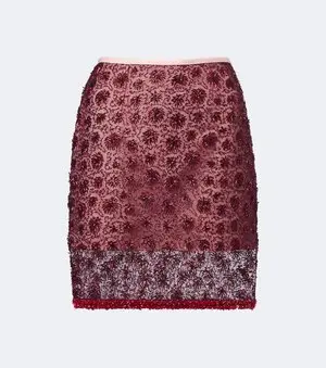 Posse Sofia Beaded Miniskirt - Burgundy
