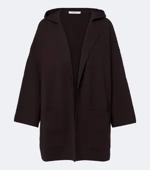 Max Mara Hooded Wool And Cashmere Cardigan - Brown