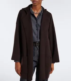 Max Mara Hooded Wool And Cashmere Cardigan