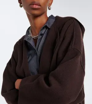 Max Mara Hooded Wool And Cashmere Cardigan