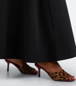 Staud Bea Leopard-print Calf Hair Mules