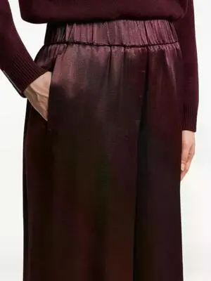 Peserico Satin-finish Wide-leg Trousers - Red
