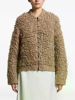 Peserico Bouclé-knit Zip-up Cardigan