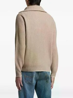 Peserico Ribbed-knit Quarter-zip Sweater