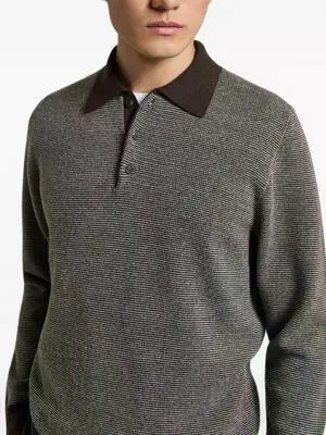Peserico Fine-knit Polo-collar Sweater - Brown