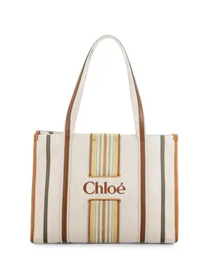 Chloé Woody Loop Canvas Tote - Brown