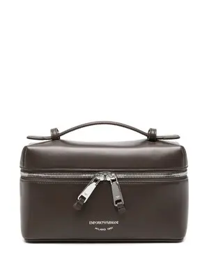 Emporio Armani Leather Vanity Case - Grey