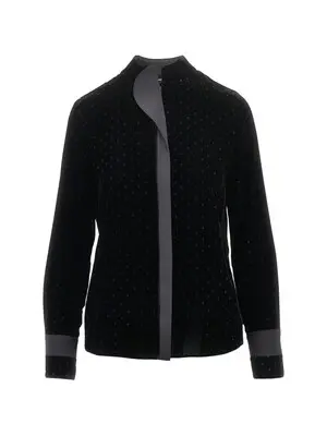 Emporio Armani Glittered Velvet Blouse
