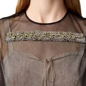 Miu Miu Embellished Tulle Top