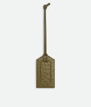 Bottega Veneta Ostrich Tag Holder On Strap