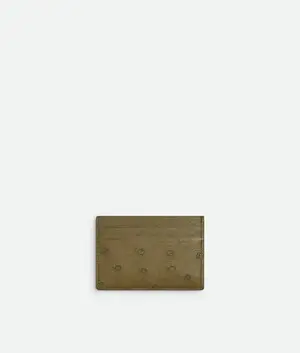 Bottega Veneta Ostrich Credit Card Case - Algae