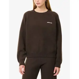 ADANOLA Logo-embroidered Oversize Cotton-knit Jumper