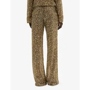 MALINA Pamela Embellished-sequin Straight-leg Trousers