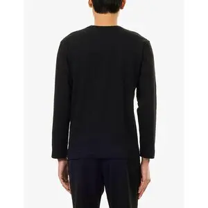 Play Comme Des Garcon Heart Motif-logo Long-sleeve Cotton T-shirt - Black