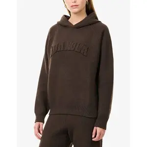 ADANOLA Varsity Oversize Cotton-knit Hoodie