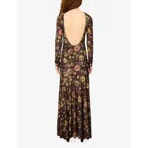 SIEDRES Alin Floral-pattern Mesh Maxi Dress