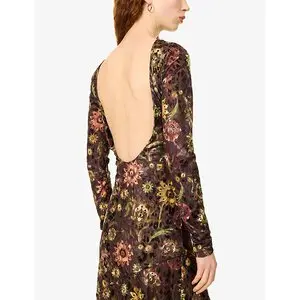 SIEDRES Alin Floral-pattern Mesh Maxi Dress