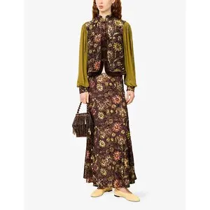 SIEDRES Gilie Floral-pattern Velvet Top