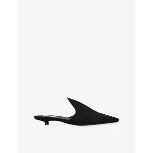 AZZEDINE ALAIA Pointed-toe Suede Heeled Mules - Black