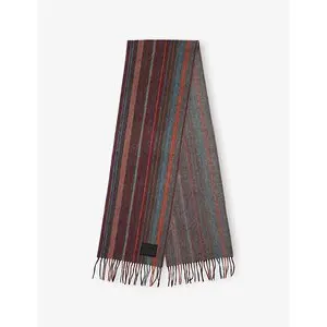 Paul Smith Trent Signature Stripe Lambwool Scarf - Red