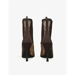 AZZEDINE ALAIA Semi-sheer Mesh Heeled Ankle Boots