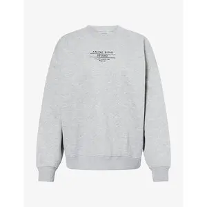 ANINE BING Miles Relaxed-fit Cotton-blend Sweatshirt Xs Grey