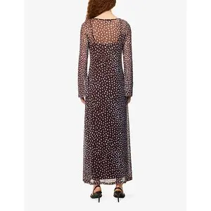 NEVER FULLY DRESSED Aria Semi-sheer Mesh Maxi Dress - Chocolate