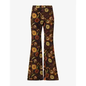 SIEDRES Isla Floral-pattern Corduroy Trousers - Multi
