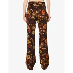 SIEDRES Isla Floral-pattern Corduroy Trousers