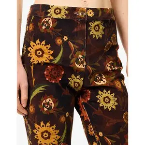 SIEDRES Isla Floral-pattern Corduroy Trousers