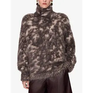 JOSEPH Esme Animal-print Alpaca-blend Jumper
