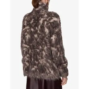 JOSEPH Esme Animal-print Alpaca-blend Jumper