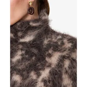 JOSEPH Esme Animal-print Alpaca-blend Jumper