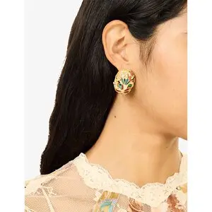 Zimmermann Botanica Crystal-embellished Gold-plated Brass Stud Earrings
