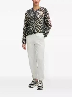 P.E Nation Leopard-print Logo-print T-shirt - Black