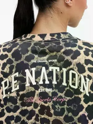 P.E Nation Leopard-print Logo-print T-shirt