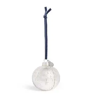 Harrods Metal Toile Bauble - Silver
