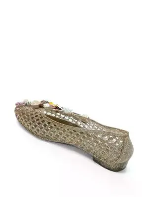 HEAVENLY JELLY Beaded-floral Ballet Flats