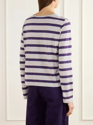 Still Here Striped Cotton-jersey T-shirt