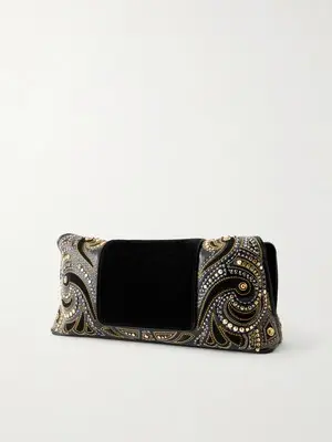 Versace Vivien Stud-embellished Leather Clutch