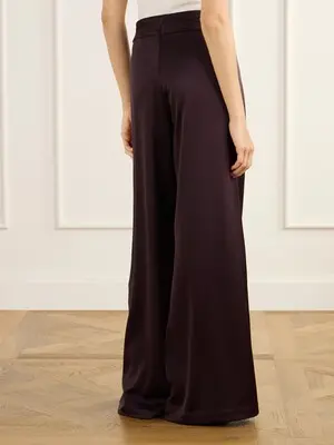 Johanna Ortiz Dark Petals Satin Wide-leg Pants