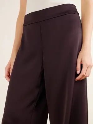 Johanna Ortiz Dark Petals Satin Wide-leg Pants