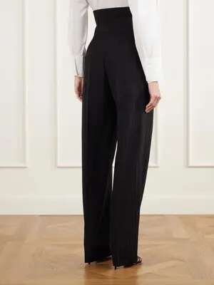 Dolce & Gabbana Pleated Wool-twill High-rise Straight-leg Pants