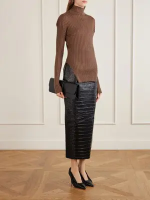 Khaite Vinci Wool And Silk-blend Turtleneck Sweater