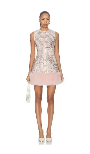 NADINE MERABI Pink Boucle Mini Dress In . Also - Multi