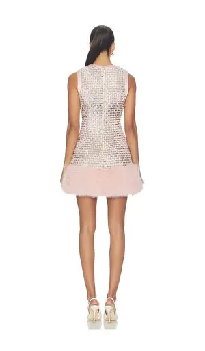 NADINE MERABI Pink Boucle Mini Dress In . Also