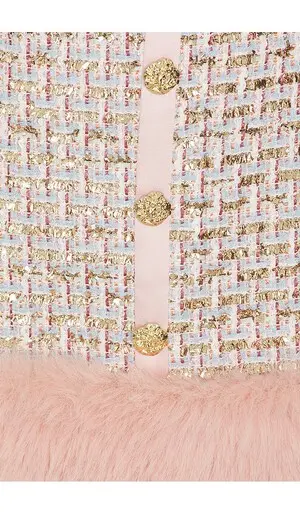 NADINE MERABI Pink Boucle Mini Dress In . Also
