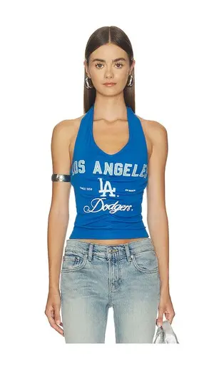 OFF SEASON La Dodgers Ruched Halter Top In . Also - Blue
